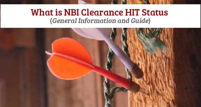 What is NBI Clearance HIT Status - Philippine Clearances